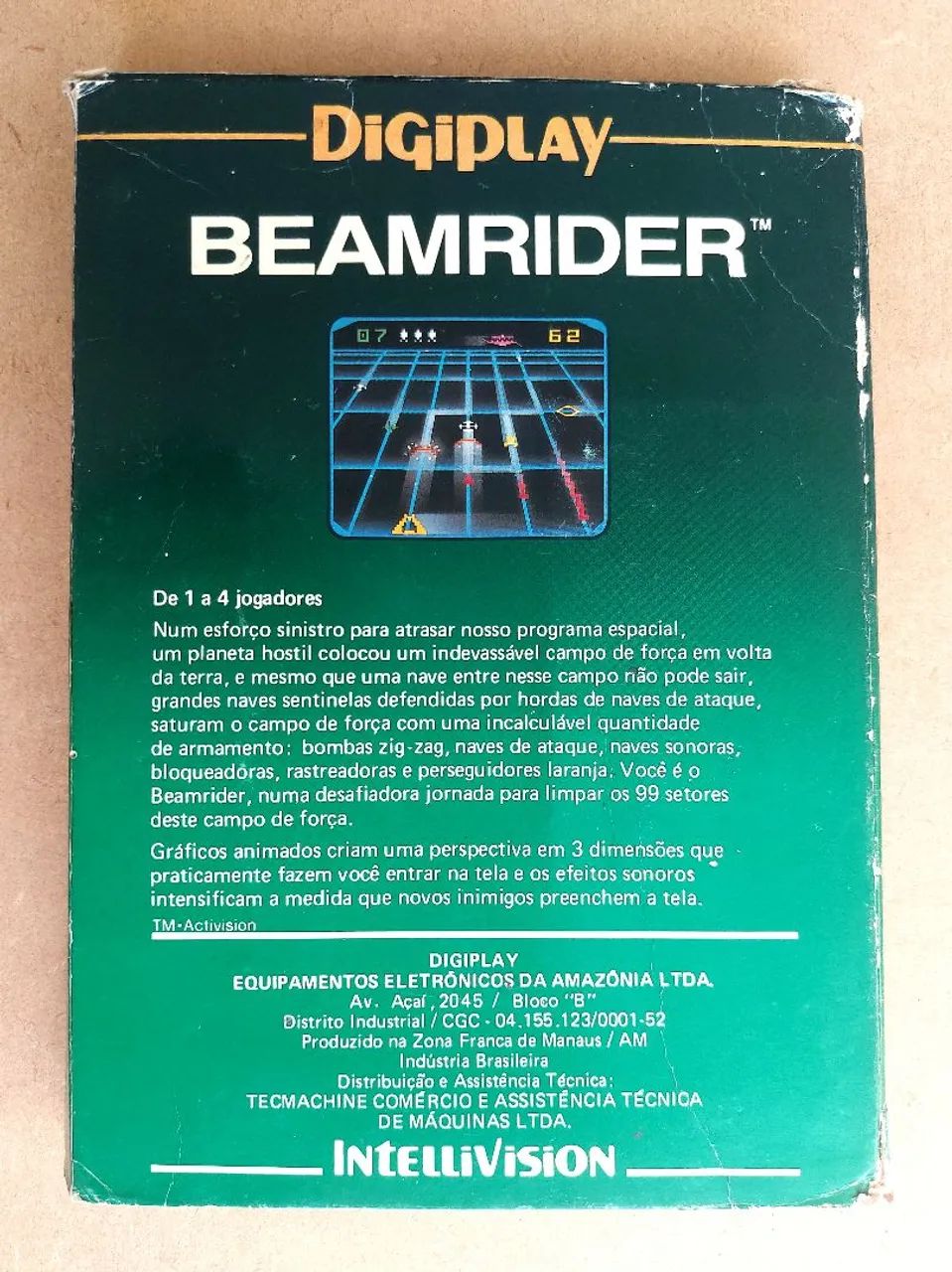 Intellivision Caixa Manual e Overlay (cartões) do Jogo BEAMRIDER ...