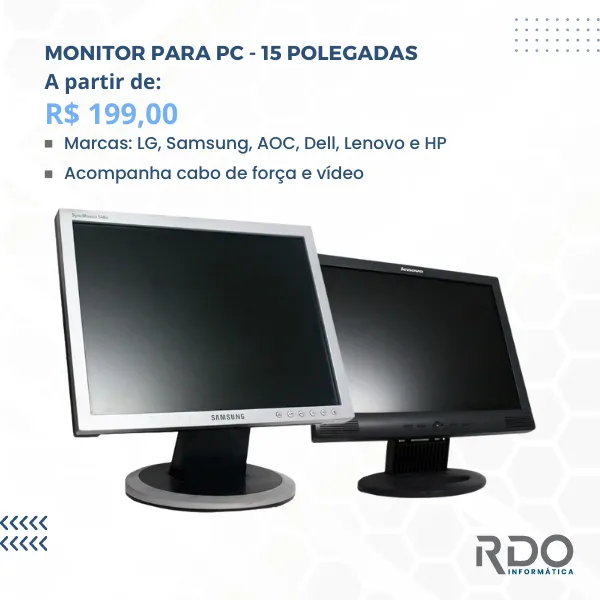 "monitor de 15 polegadas samsung" no Brasil