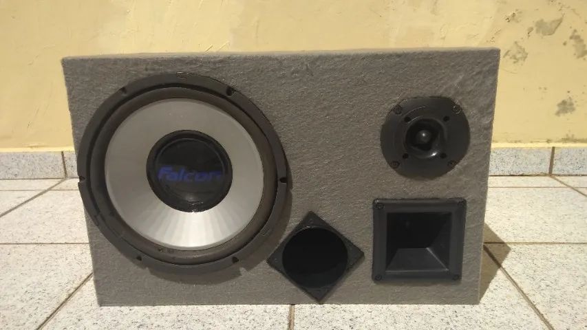 Caixa Trio Dutada Subwoofer Falante Falcon 10 polegadas Corneta Tweeter - Carros, vans e ...