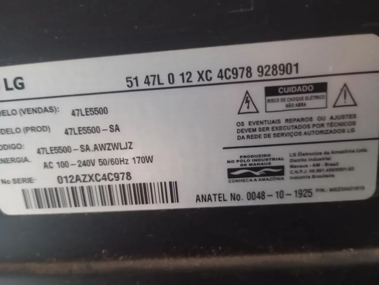 Tv LG 47 polegadas digital não e smart - TVs - Cidade Vera Cruz ...