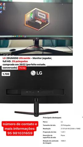 "monitor de 29 polegadas" no Brasil