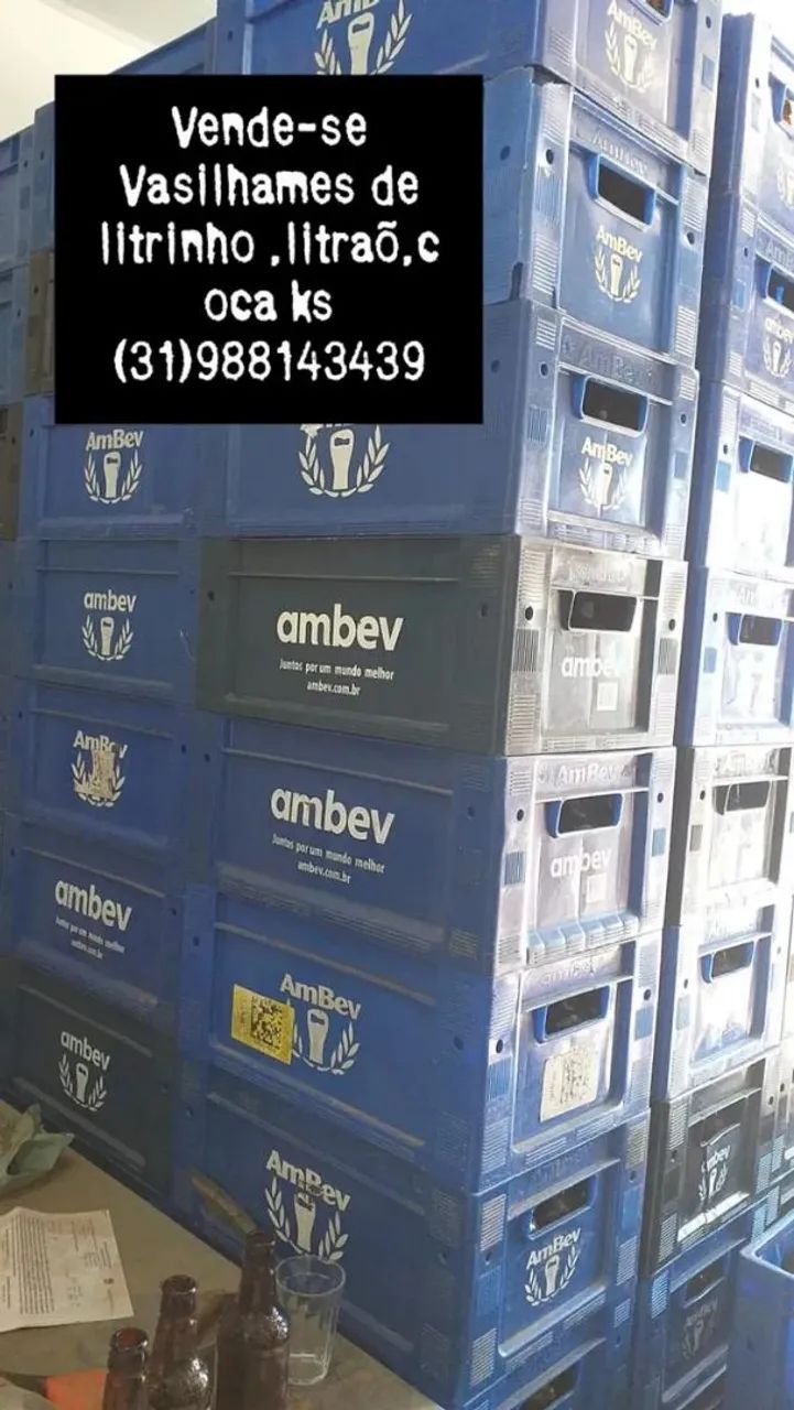 Vasilhames de litrinho completo da ambev cx 35$ ......... temos cx de ...