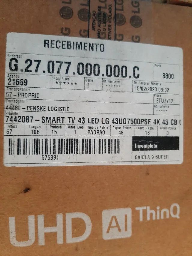 Tv smart led 43 lg | +305 anúncios na OLX Brasil
