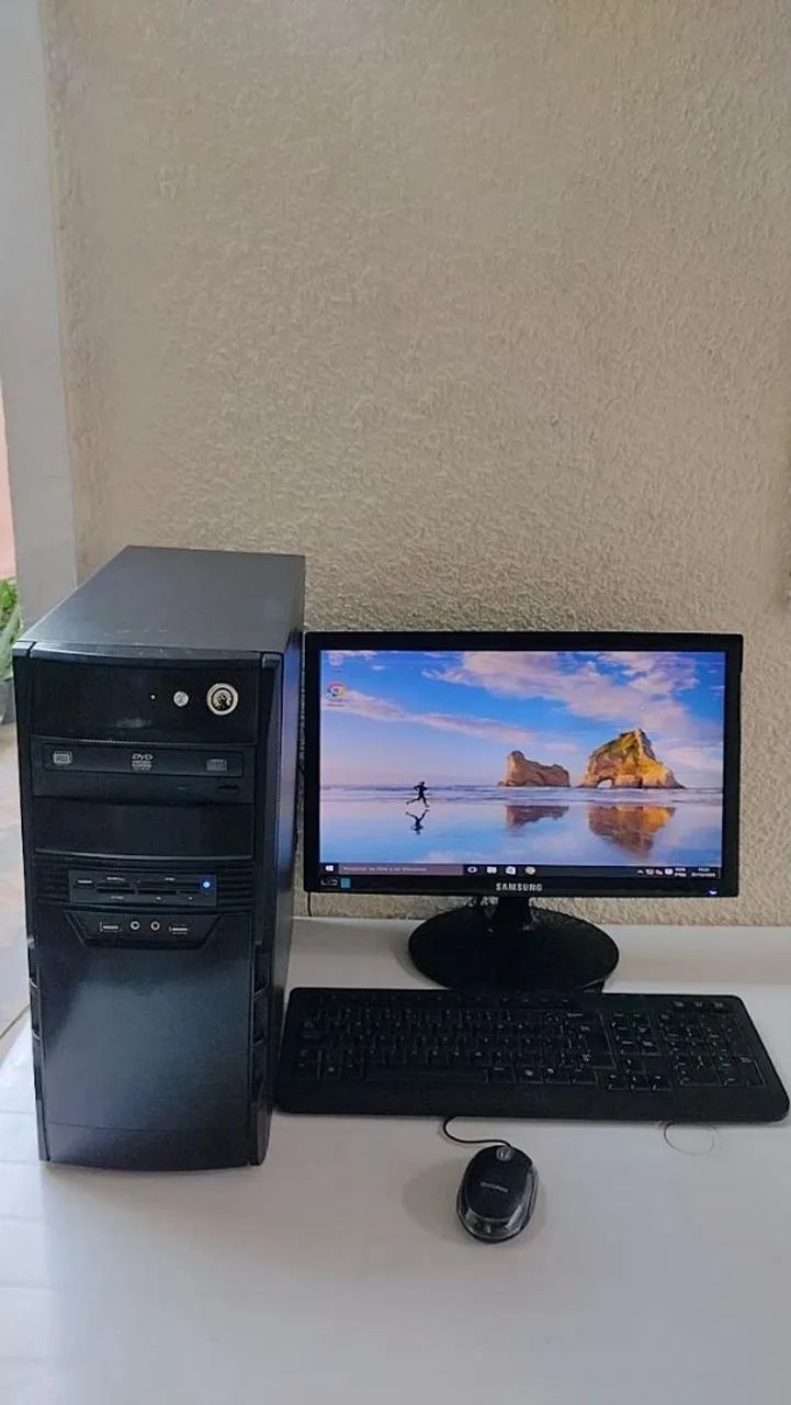 Pc Completo DDR3 AMD Windows 10 Pro Ativado 6G Monitor 20 LED VGA e DVI ...