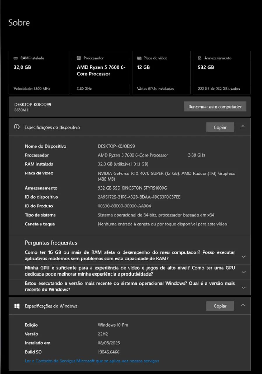 PC Gamer Ryzen 5 7600 Nvidia 4070 SUPER - Computadores e Desktops ...
