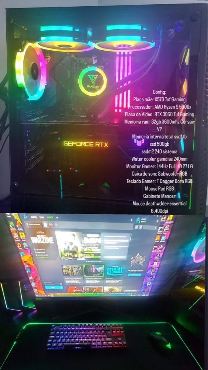 PC Gamer Completo RTX 3060 - Computadores e Desktops - Rio Várzea, Itaboraí 1393610782 | OLX