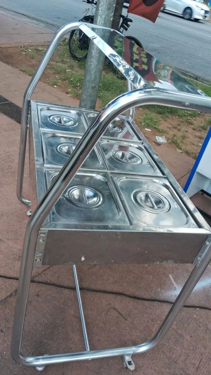 Buffet Self-service frio 6 cubas Venâncio com gelox, conservado c ...