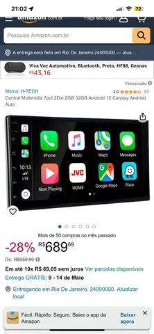 "tela 7 polegadas" no Brasil