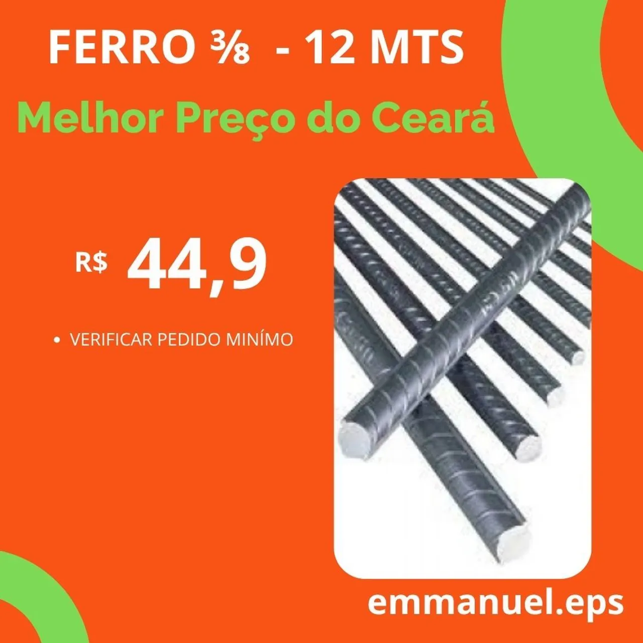 "barra de ferro de 3 8" no Brasil