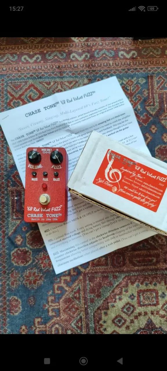 Pedal Chase Tone '68 Red Velvet Fuzz - Fuzz Face - Transistores BC183 ...