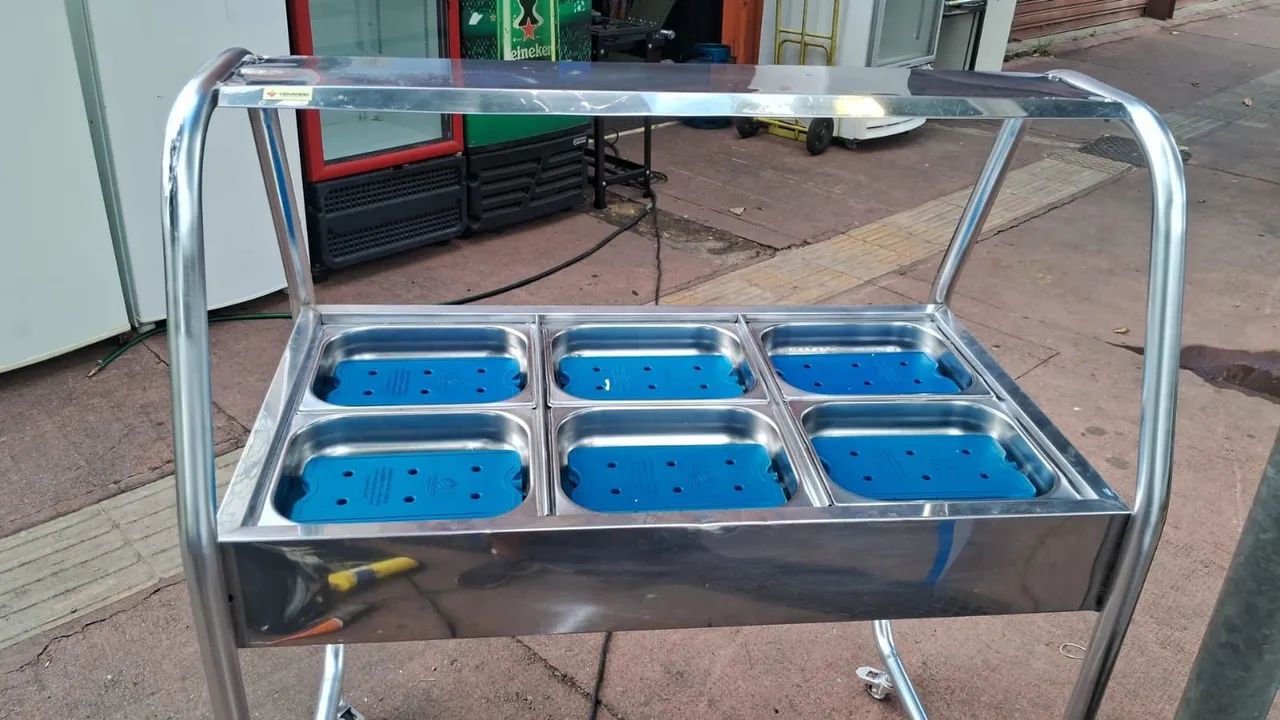 Buffet Self-service frio 6 cubas Venâncio com gelox, conservado c ...