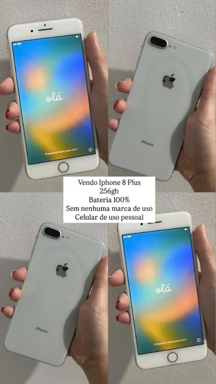 iPhone 8 Plus 256GB Branco - Sem marcas de uso - Celulares e ...