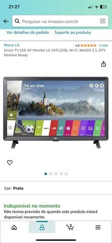 "tv monitor lg 24 smart" no Brasil