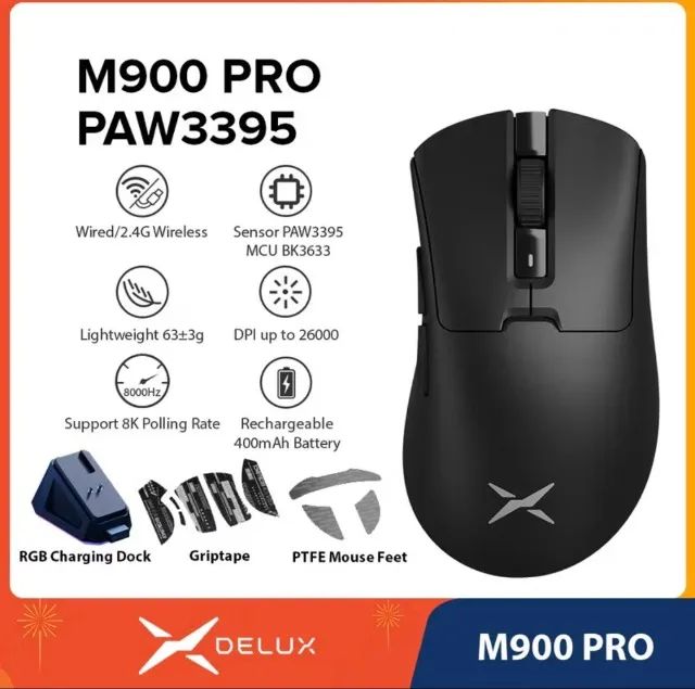 Mouse Gamer Delux M900 PRO, Sensor PAW3395 - Periféricos e Acessórios ...
