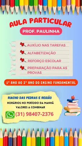Aula particular - 1° ao 3° Ano do Fundamental I - Serviços - Riacho das ...