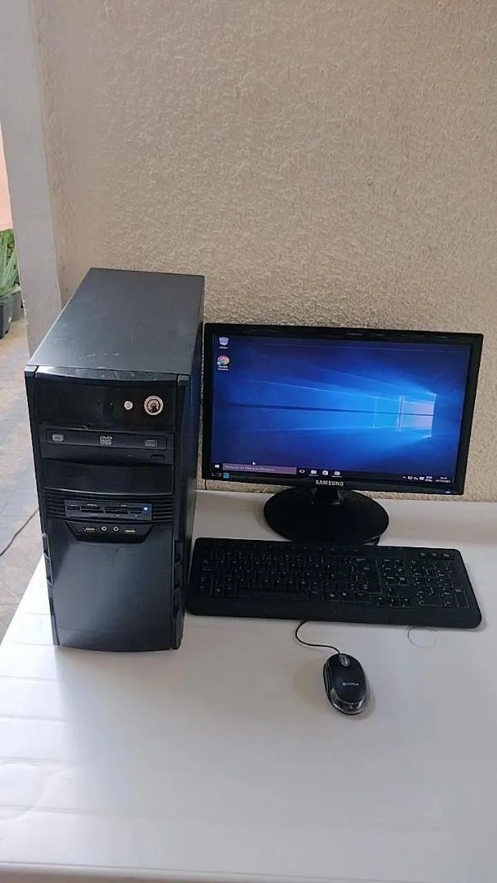 Pc Completo DDR3 AMD Windows 10 Pro Ativado 6G Monitor 20 LED VGA e DVI ...