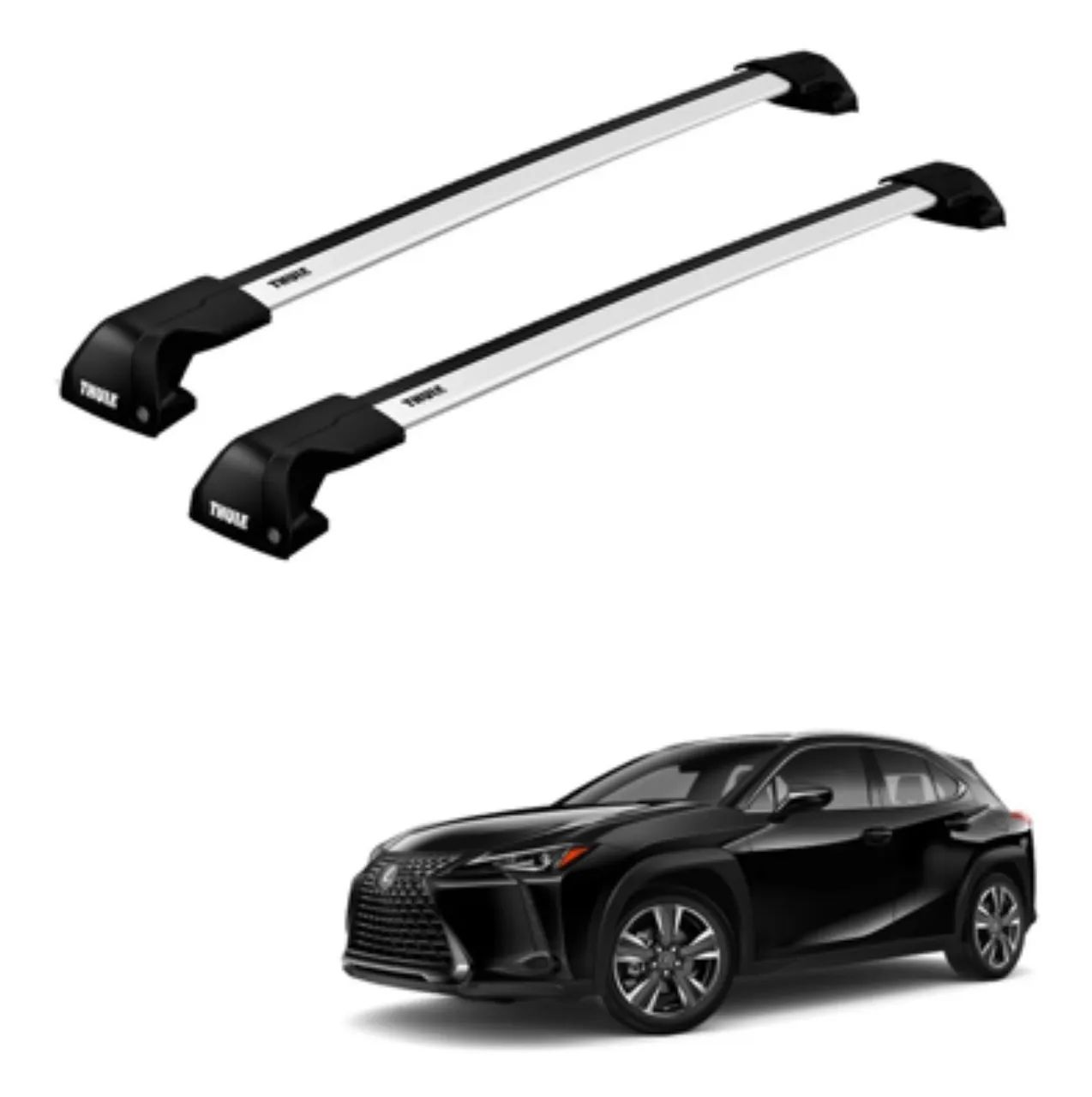 Rack de teto Thule Edge Prata para Lexus UX versões à partir de 2019 ...
