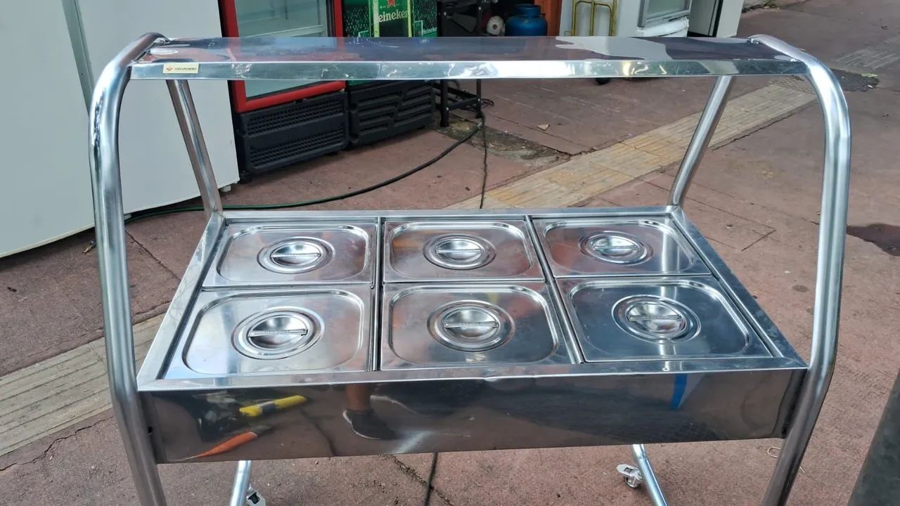 Buffet Self-service frio 6 cubas Venâncio com gelox, conservado c ...