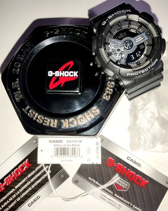 Casio G-Shock GA-110-1B Semi Novo Na Lata Com Certificado e Etiqueta - Acessórios - Centro ...