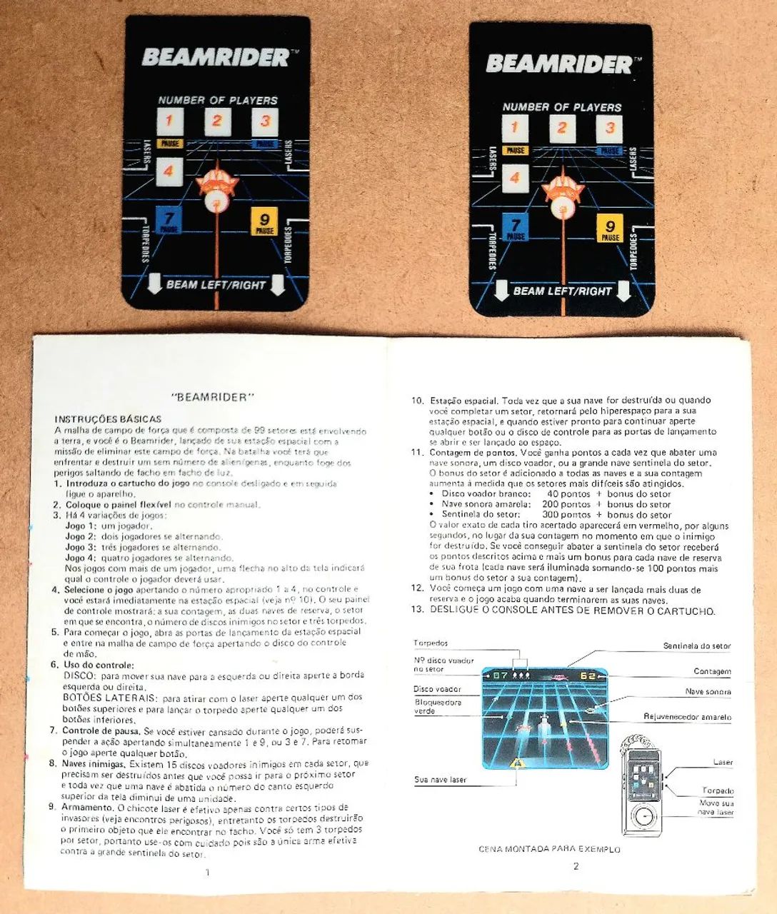 Intellivision Caixa Manual e Overlay (cartões) do Jogo BEAMRIDER ...