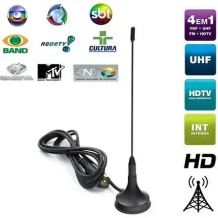 Mini Antena de Tv Interna Digital c/ Cabo 1,5m - Peças e Acessórios ...