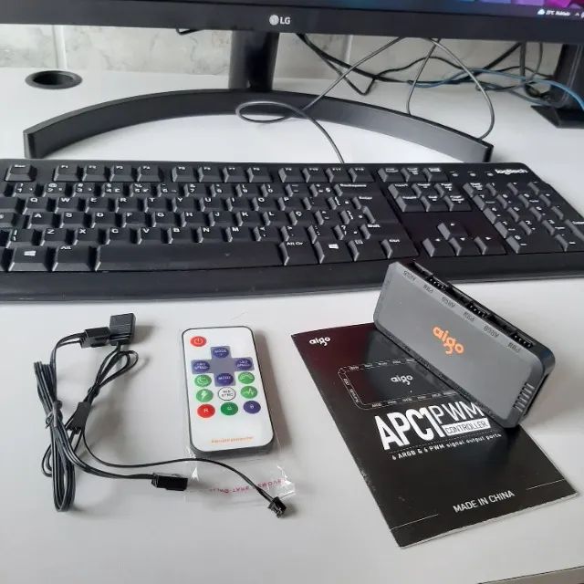 Controladora Aigo, 6 portas 4 pinos PWM, 6 portas ARGB, 3 Pinos 5v ...