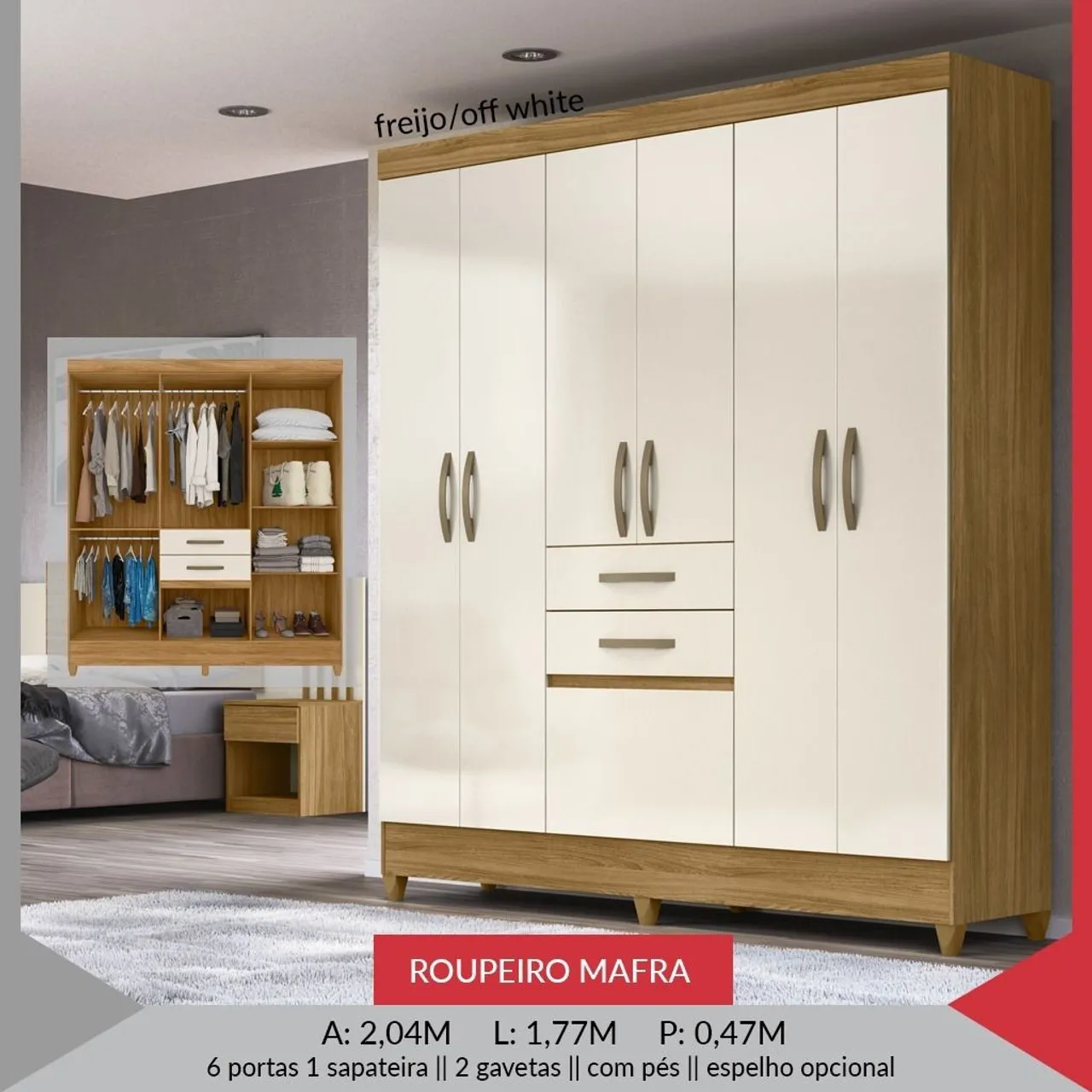 "guarda roupa de casal com sapateira" - Armários e Guarda-Roupas no Brasil