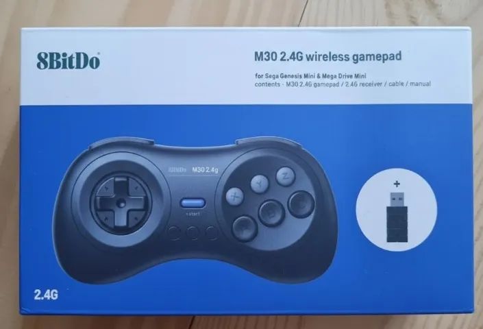 Controle 8BitDo M30 2.4g p/ Mega Drive Mini / PC / Raspbarry Pi ...