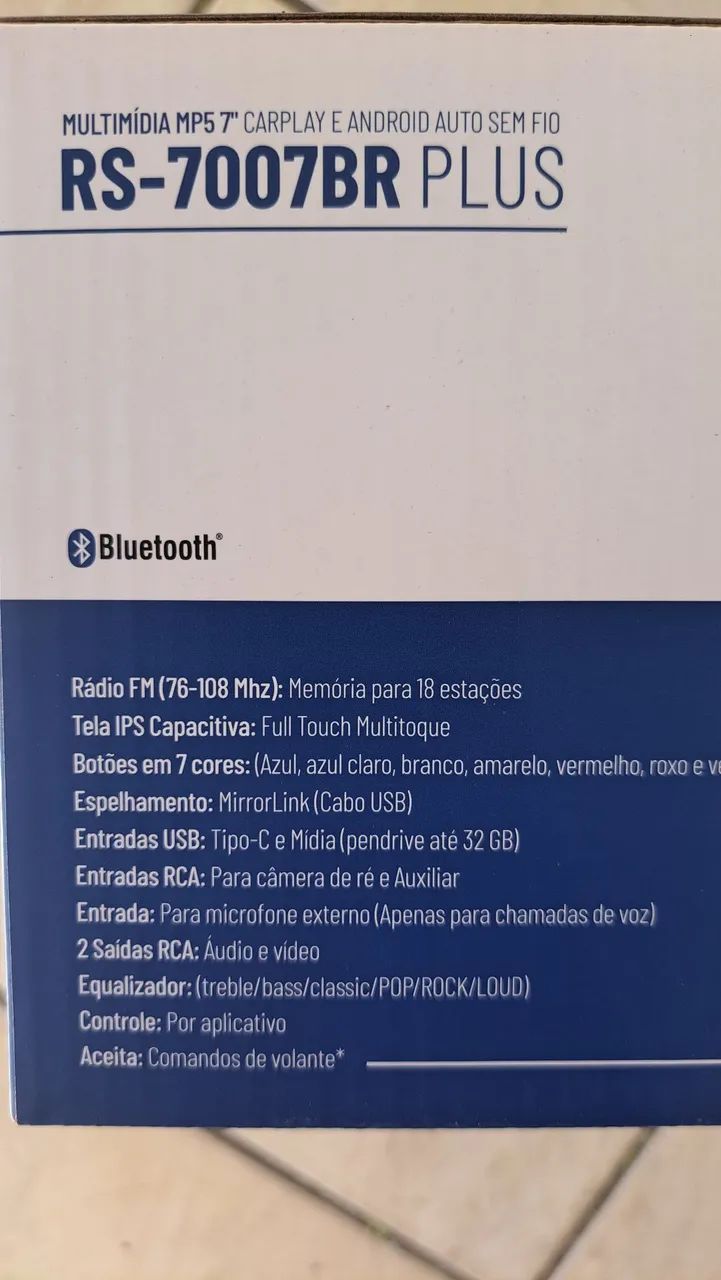 Multimídia 7 Polegadas RS7007BR Plus Com Carplay - Aparelhos de Som ...
