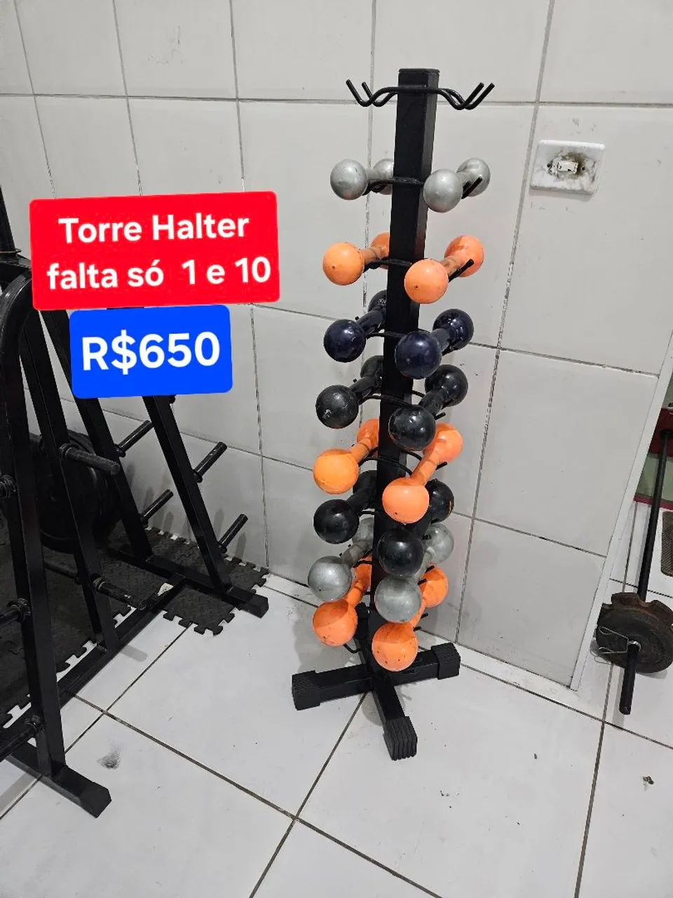 Torre Halter com Halteres - Academia e Exercícios - Academia e Exercícios - Jardim Amanda I ...