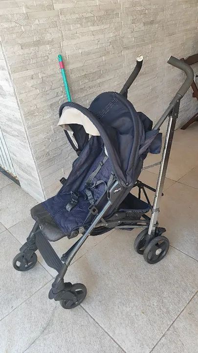 Carrinho de Bebê Azul e cinza (Chico Lite Way)- Usado em Ótimo Estado ...