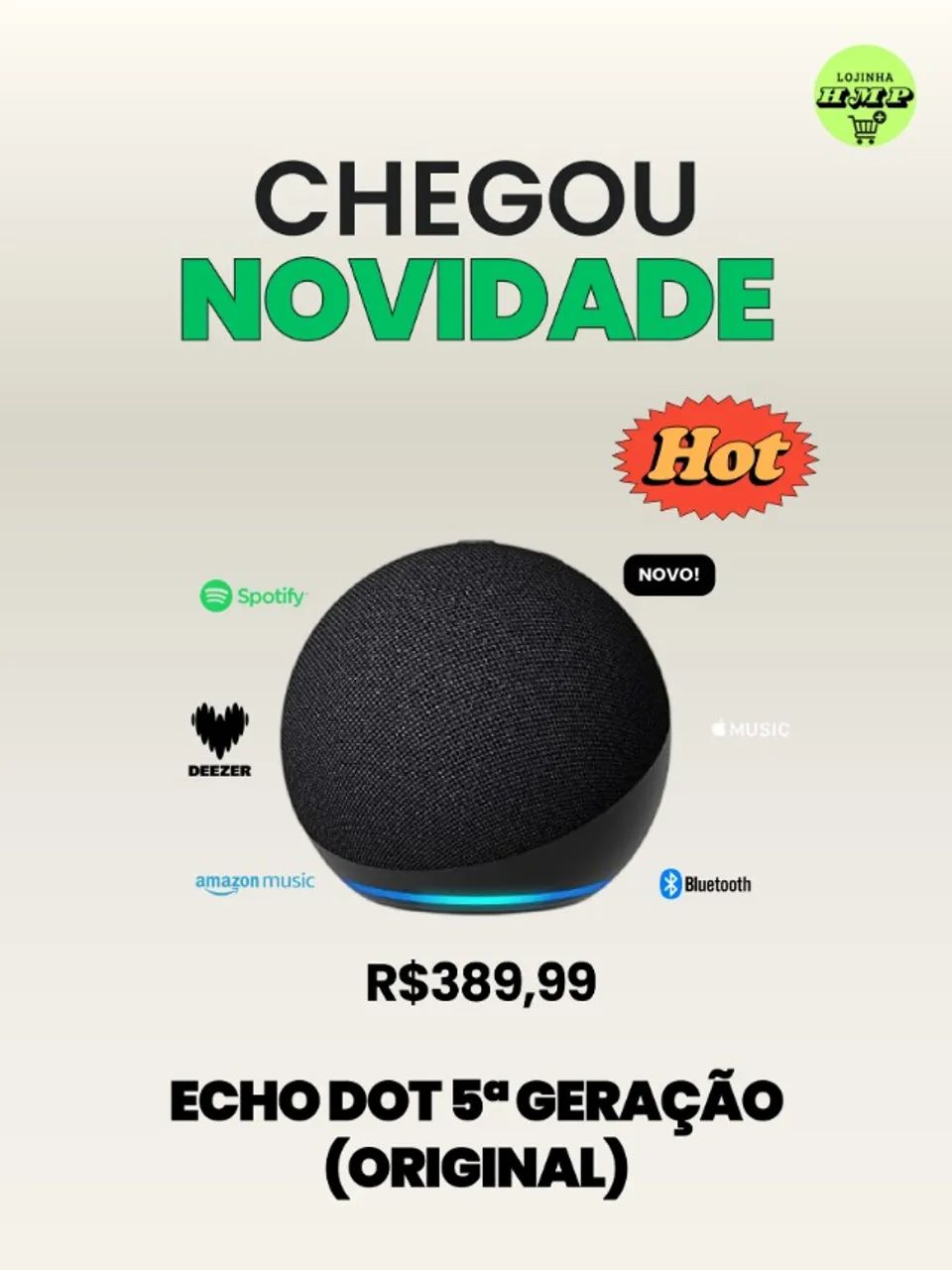 Echo Dot 5ª Geração - Alexa Original - Novo, Lacrado - Casa Inteligente ...