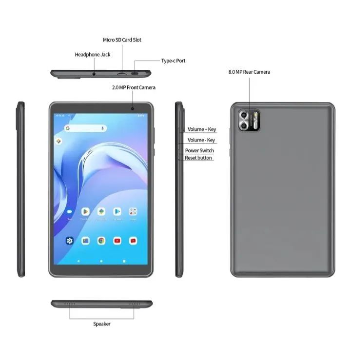 PRITOM-Android 13 Tablet 8", 4GB+4GB de RAM, 64GB - Celulares e ...