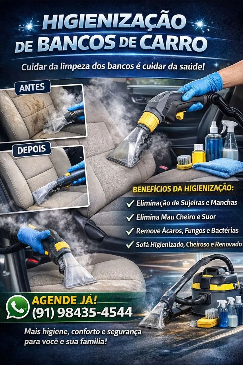 Higienização a seco de Bancos & teto & capacetes 159,99 - Serviços ...