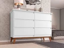 Comoda Para O quarto 6 Gavetas Branco - Armários e Guarda-Roupas ...