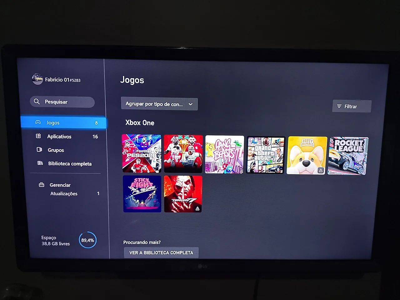 Xbox one de 500 GB COM (GTA V E Tekken 7) e (valor negociável ...