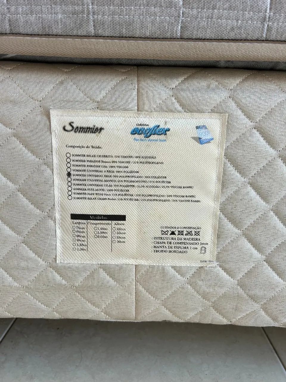 Cama King Size 203 x 193m colchão de mola Pikolin Vibration + Base Box ...