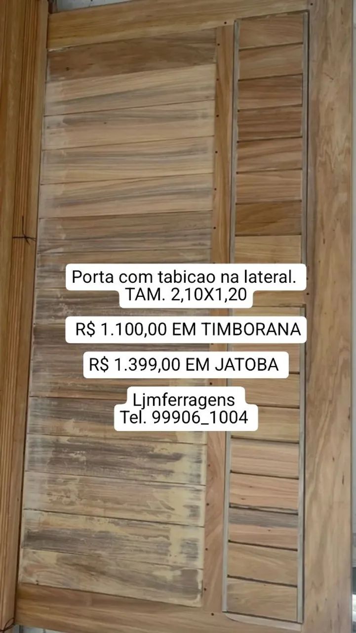 Porta de madeira com tabicão lateral - Timborana ou Jatobá - Portas e ...