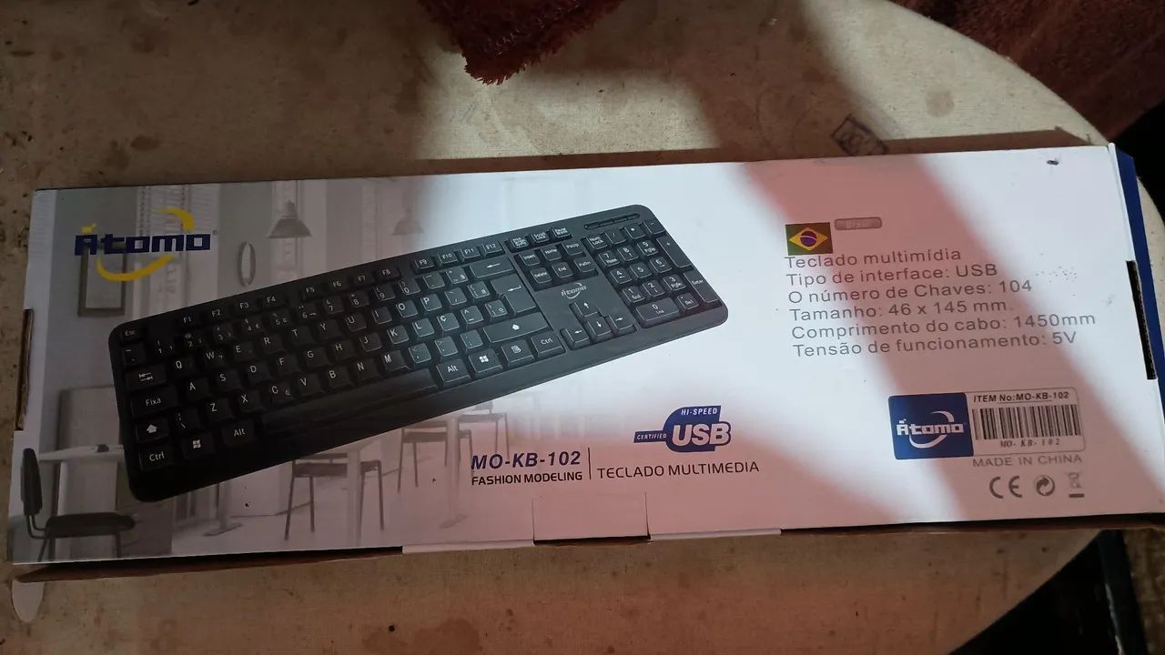 Teclado USB Multimídia Atom MO-KB-102 100% - Periféricos e Acessórios ...