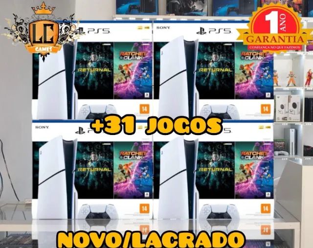 PS5 SLIM 1000GB { NOVO CAIXA LACRADA } COM: 01 ANO GARANTIA e 33 JOGOS ...