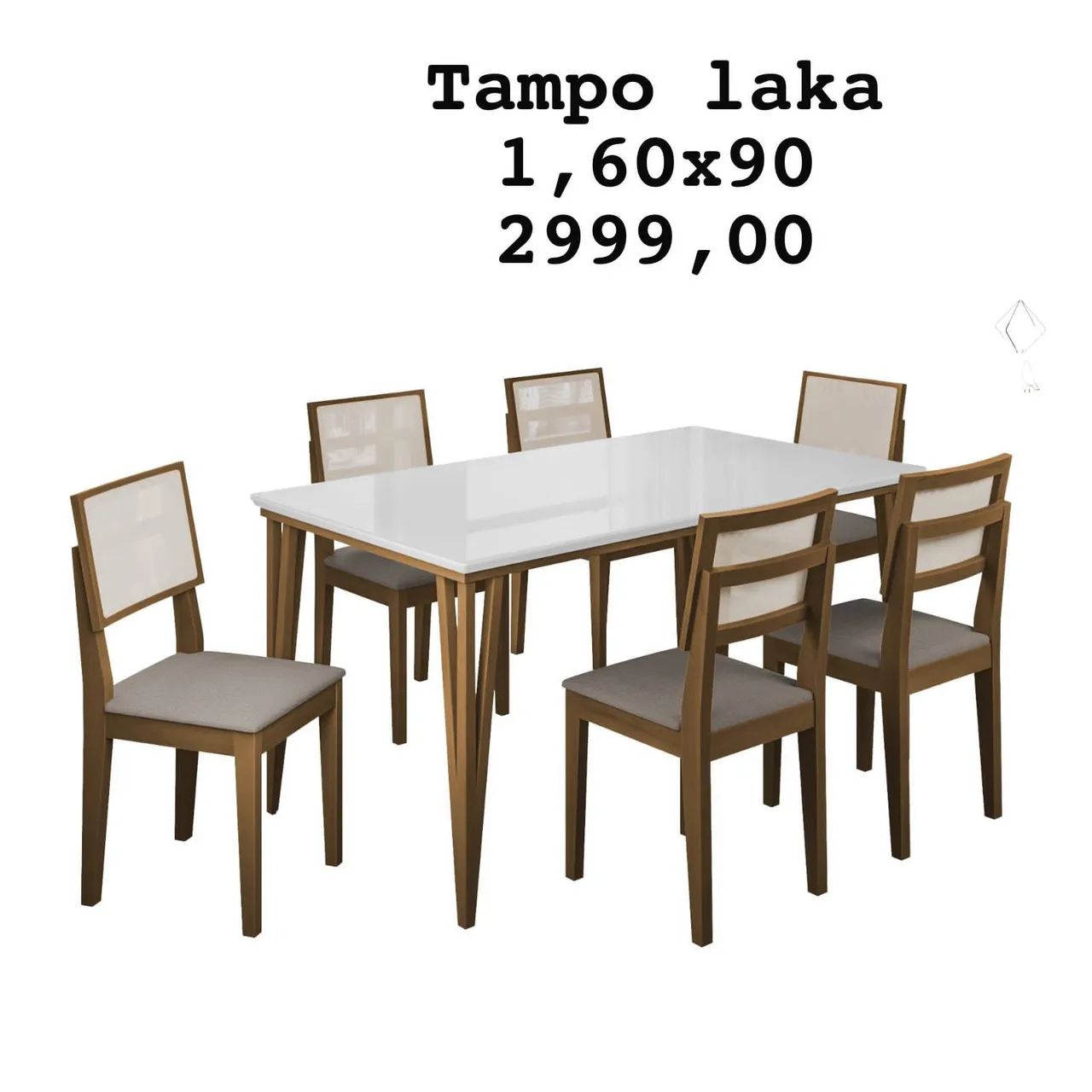 Mesa de Jantar 1,60x90 - Tampo Laka - 6 Cadeiras - Mesas - Parque Amazônia, Goiânia 1398749070 | OLX