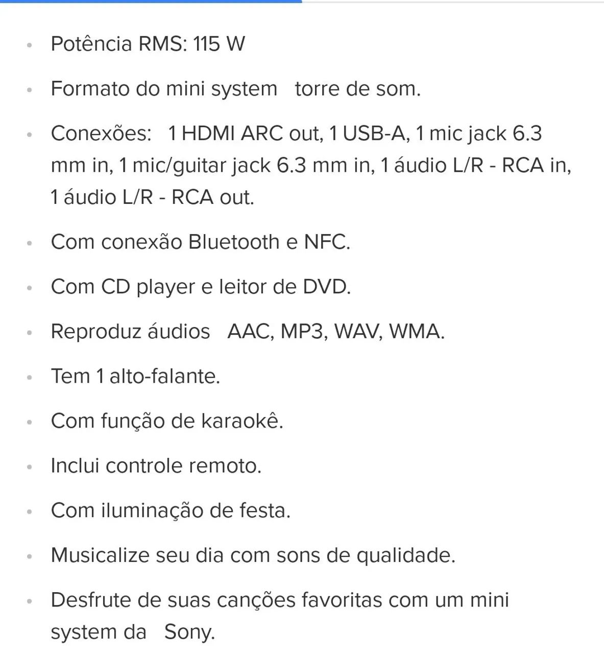 Torre de som Sony MHC V42D - Aparelhos de Som - Itaipu, Niterói ...