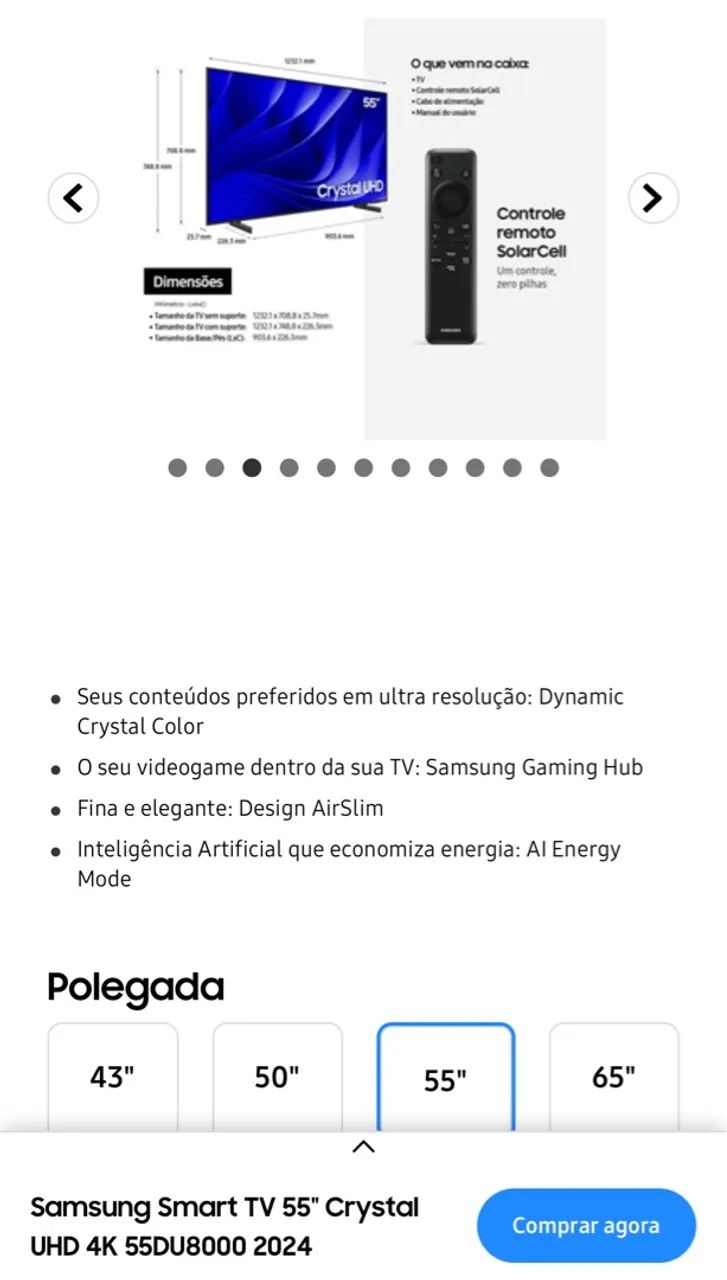 Smart TV Samsung Crystal UHD 4K 55 polegadas 55DU * - TVs - Nova Iguaçu ...