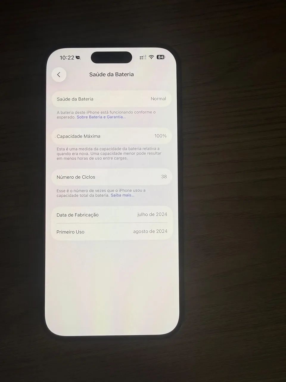 Apple iPhone 15 Pro 256GB - Azul Titânio - Bateria 100% - Sem detalhes ...