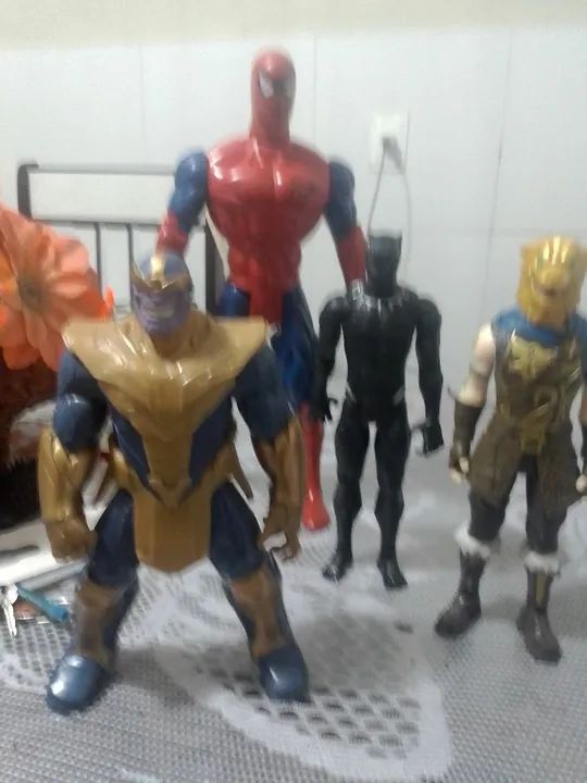 Bonecos Marvel Thanos Homem Aranha Pantera Negra E Wolverine