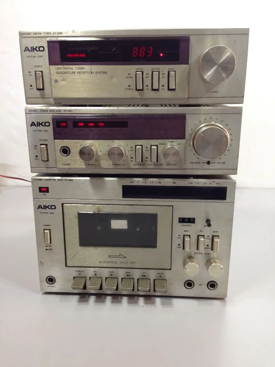 Mini System Aiko 3000 Tape Tuner Amplificador- Funciona- (Usado)*Leia ...