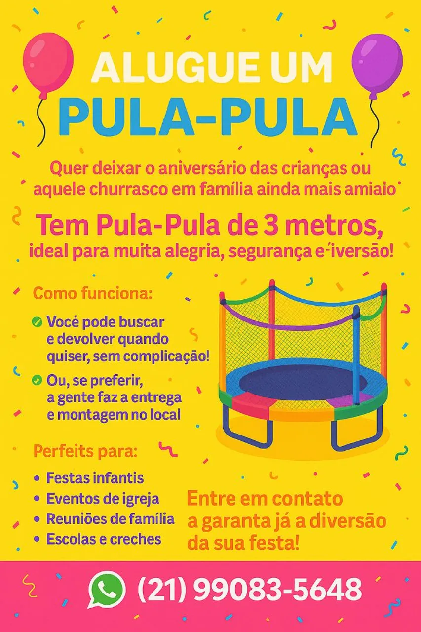 "aluguel de pula pula" no Brasil
