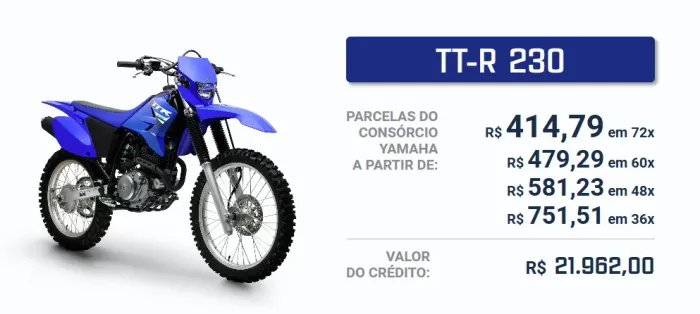 Motos Yamaha TT-R 230 no Brasil