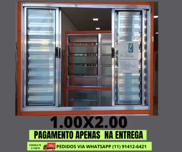 "janela grande de aluminio" - Portas e Janelas no Brasil