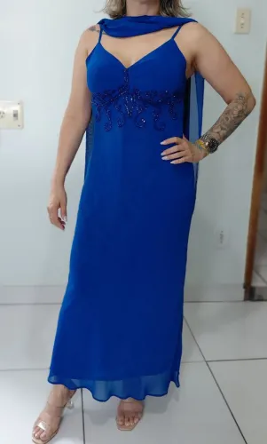 "vestidos de festa longo azul royal" - Roupas no Brasil